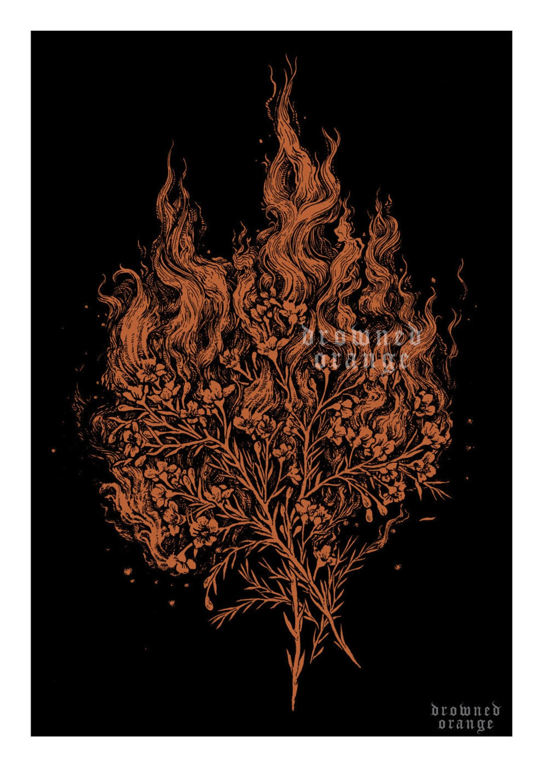 Artprint - Burning - 21x29.7 Cm A4 Flowers Bouquet - Etsy