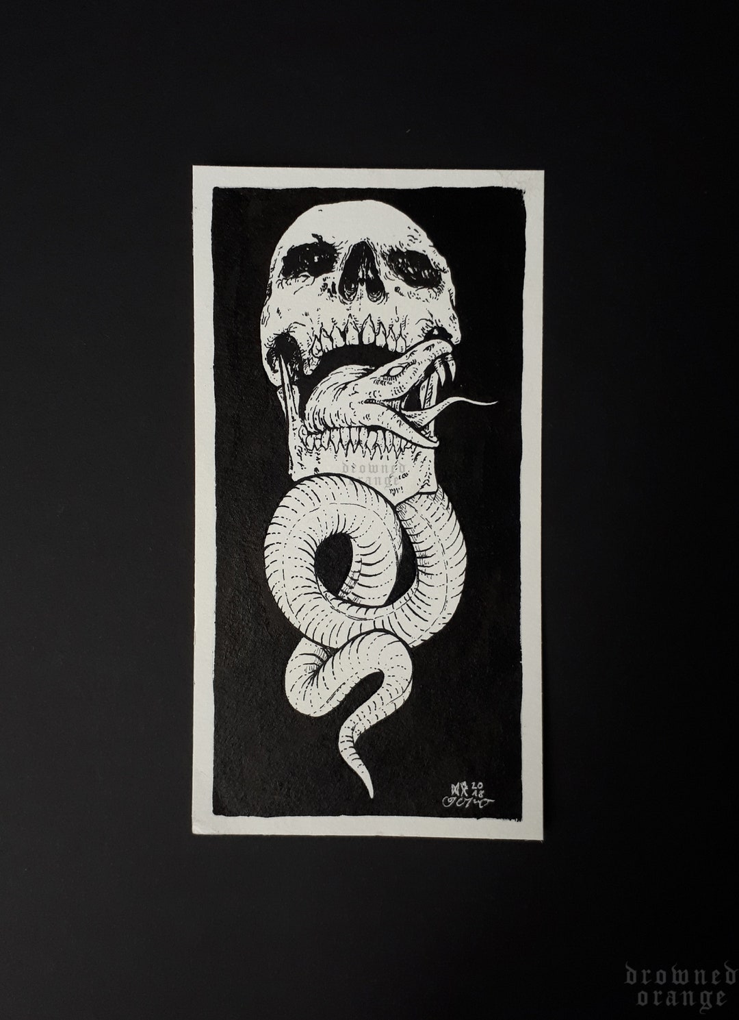 Original Illustration "impermanence"- Nib and Ink Drawing on Watercolor ...