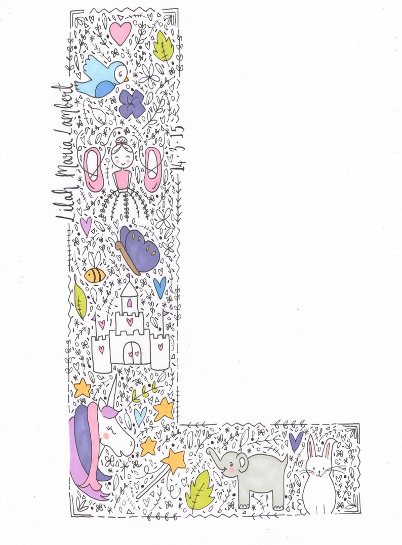 A4 Doodle With Colour Pops-please See Description Below for Details to ...