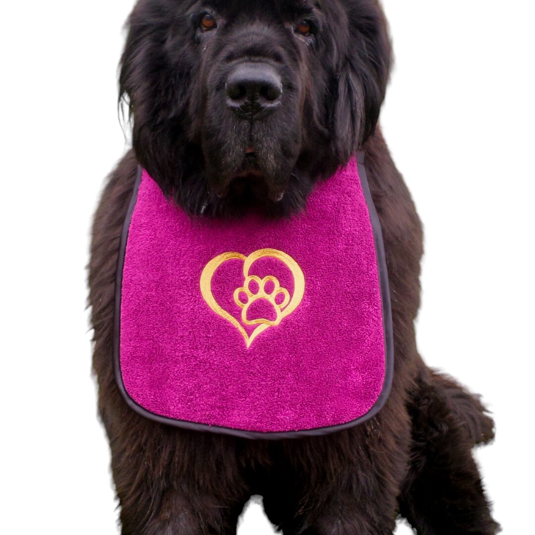 Dog Drool Bib With Paw and Heart Personalize Your Own Colors Super ...