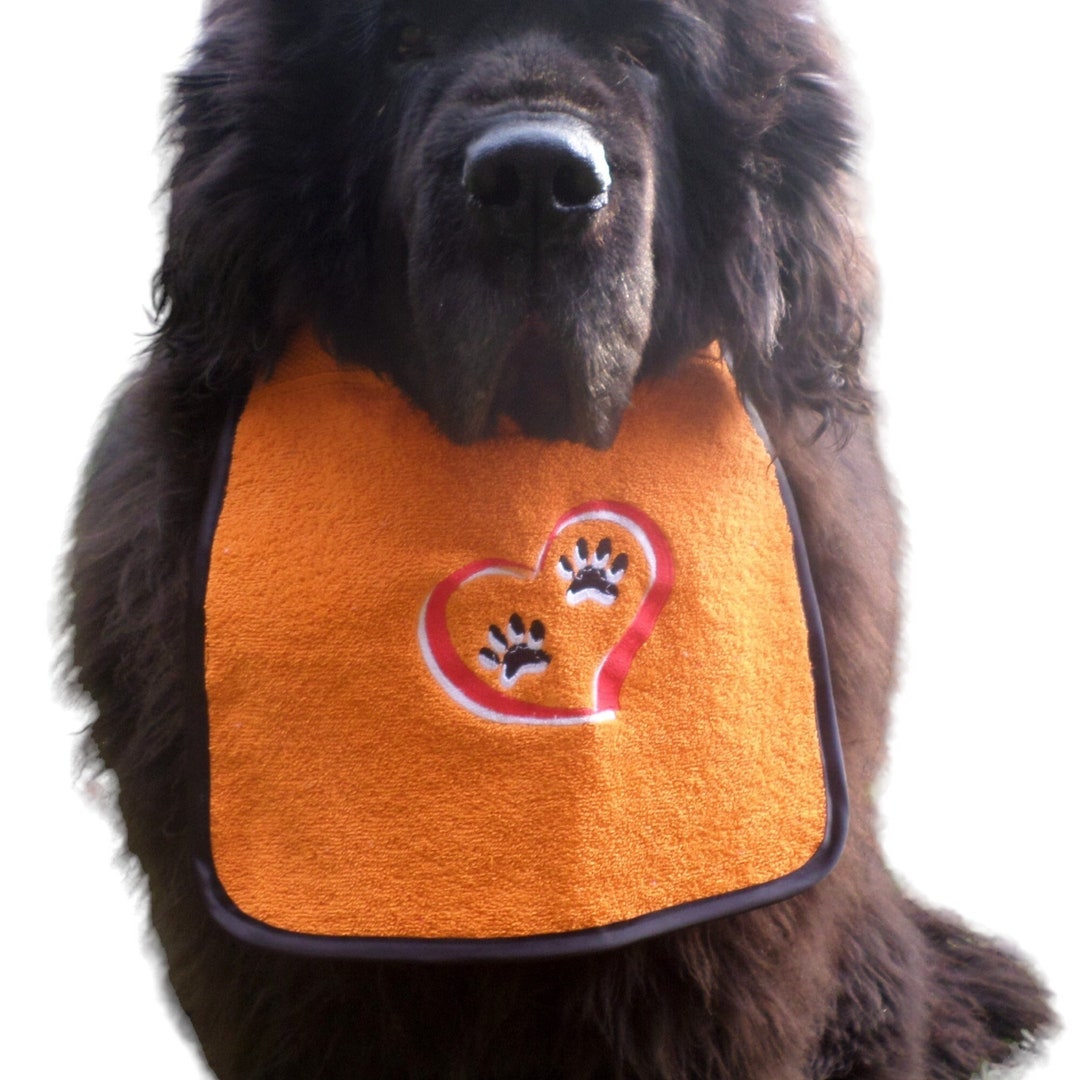 Dog Drool Bib in 3D Design Paw in Heart - Personalize Your Own - Unique ...