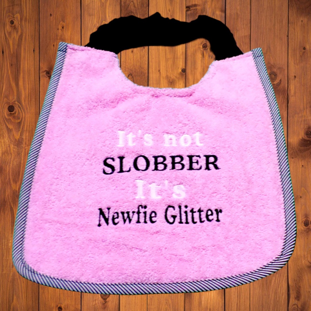 Personalized Dog Bib: 'newfie Glitter' Embroidered Waterproof Bib - Etsy