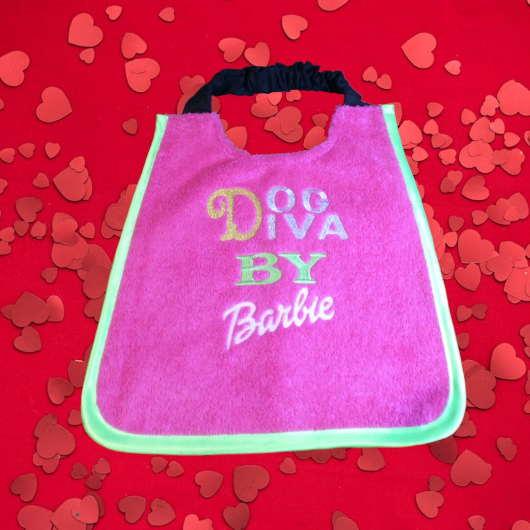 Dog Diva by Barbie Drooling Bib - New 2023 Design - Metallic Shiny ...