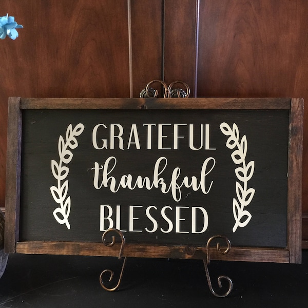 Grateful Thankful Blessed Sign - Etsy