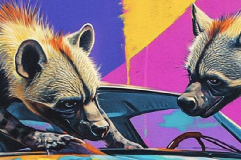 Hyena Grand Theft Adventure: Digital Art - Etsy