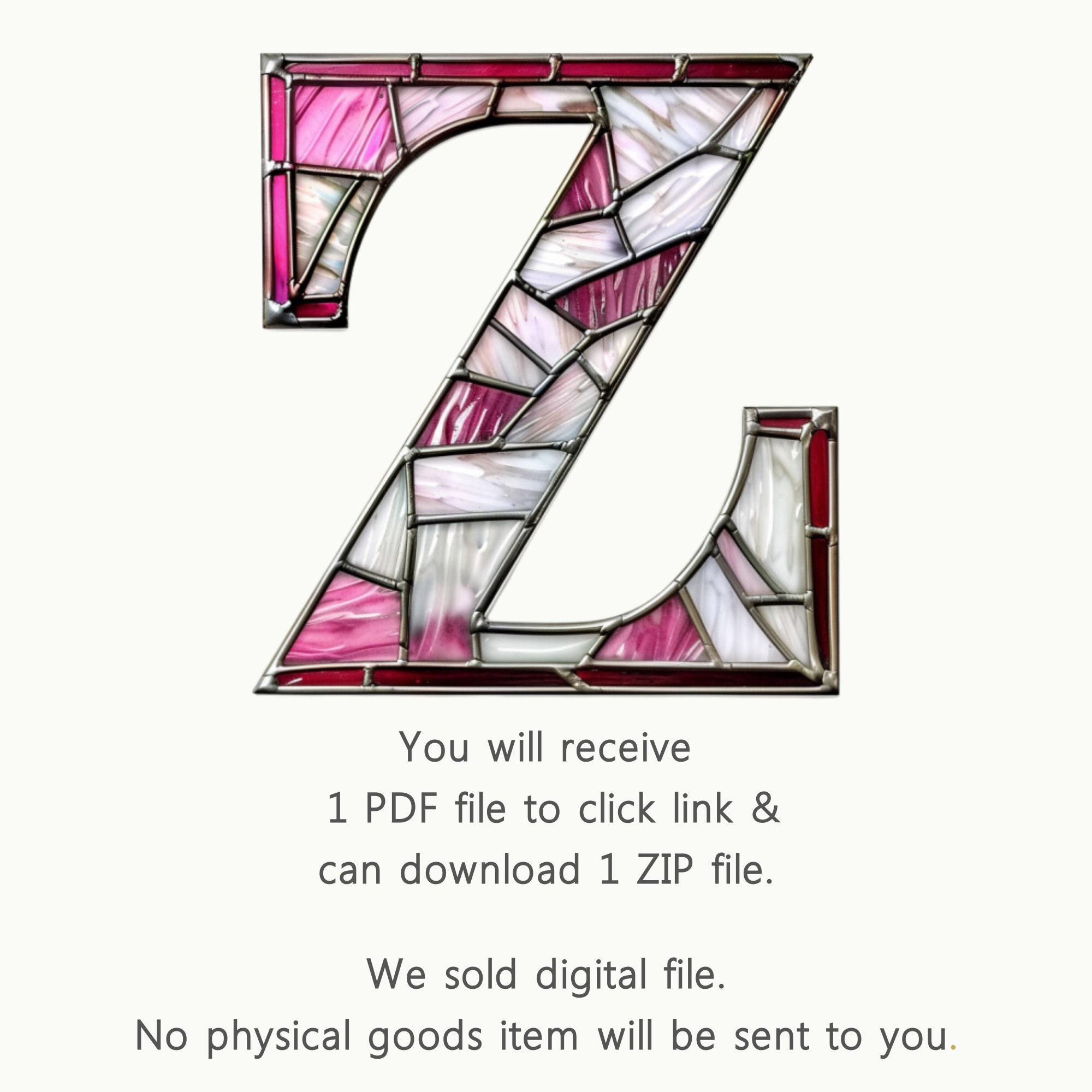 Stained Glass Alphabet PNG – Pink Digital ABC Clipart for Crafts ...