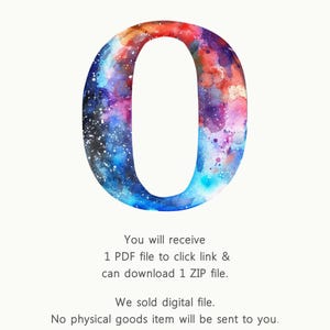 Galactic Watercolor Number Space Themed Number, Nursery Decor ...