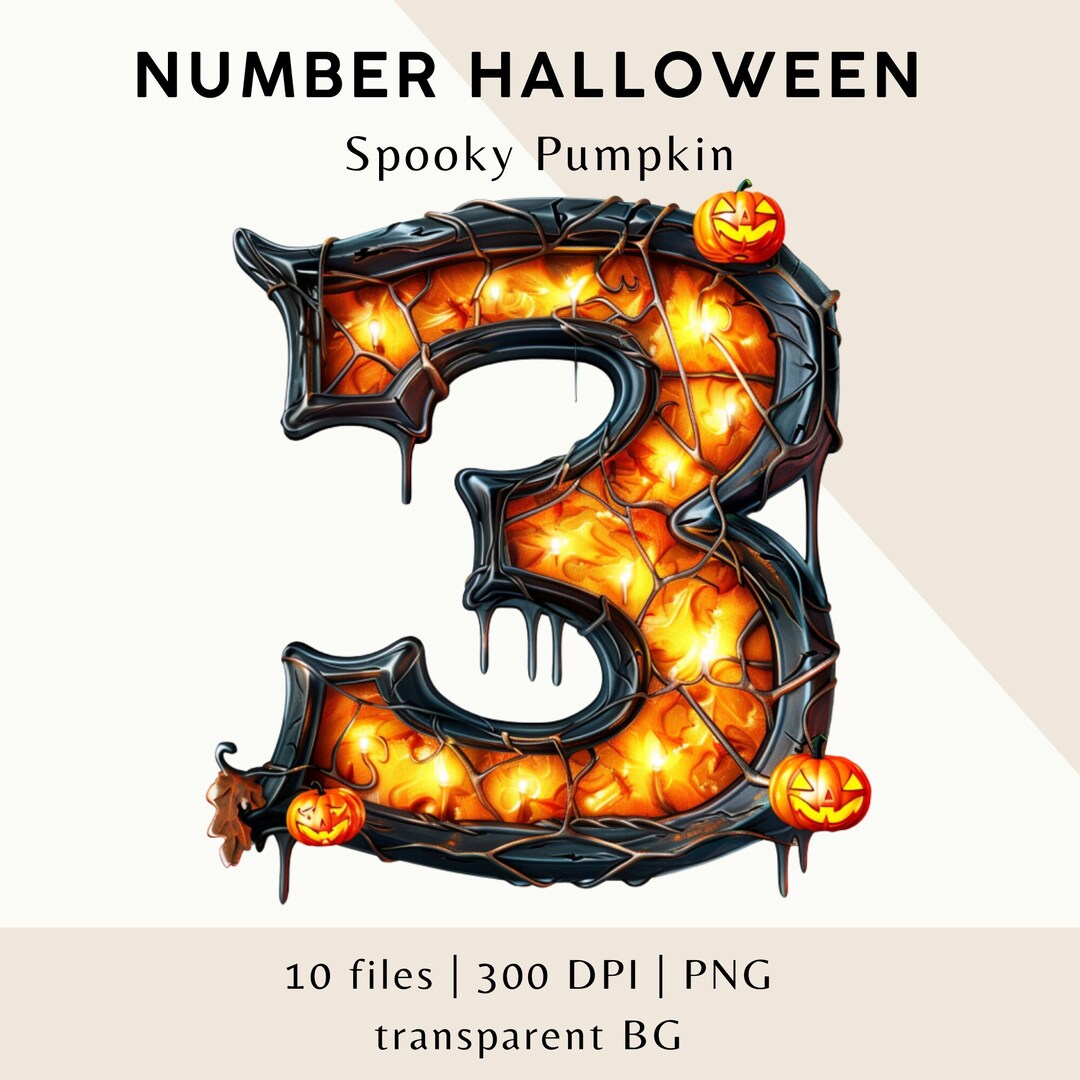 Jack O' Lantern Number PNG Clipart, Spooky Digital Download for ...