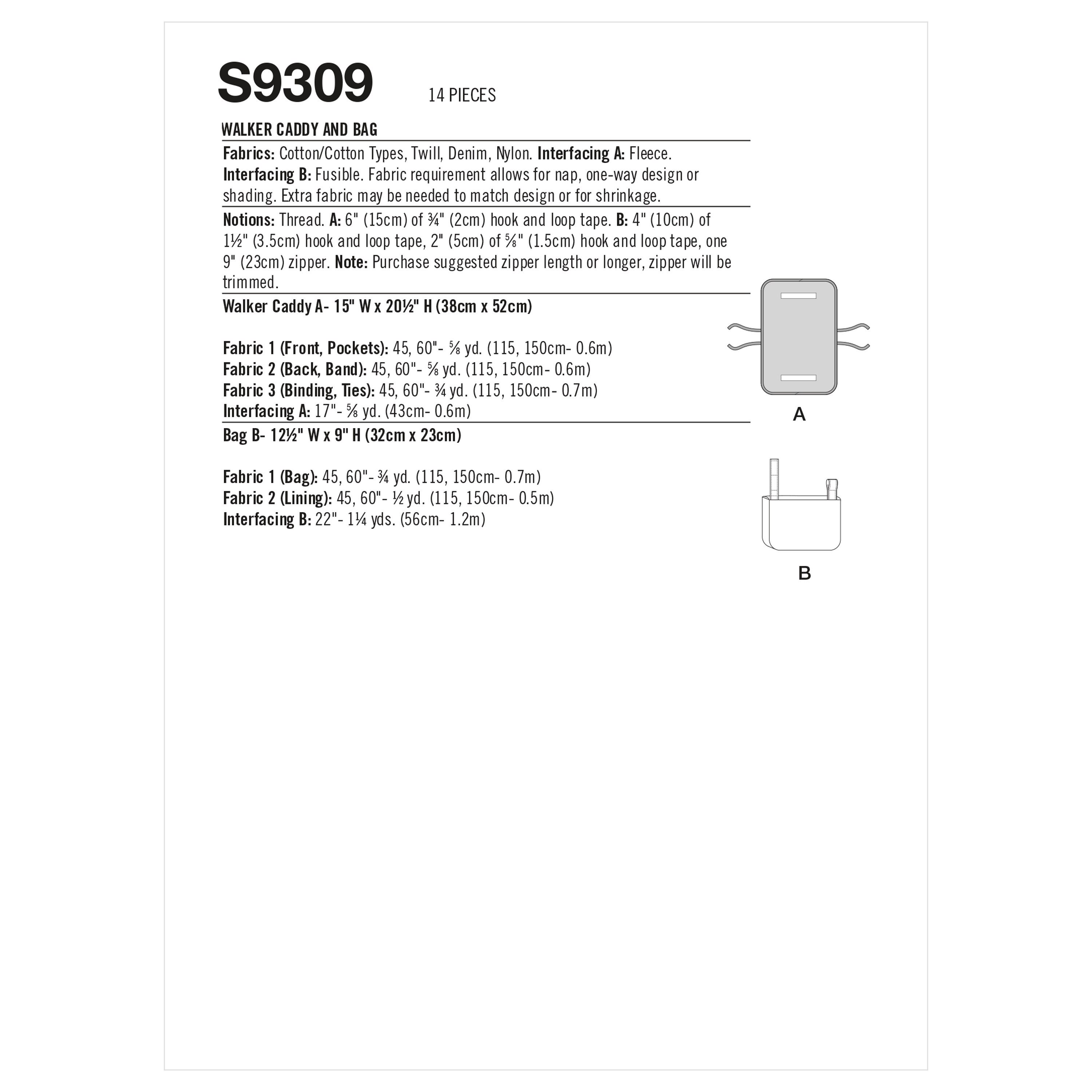 Simplicity 9309 Pattern Walker Caddy and Bag - Etsy