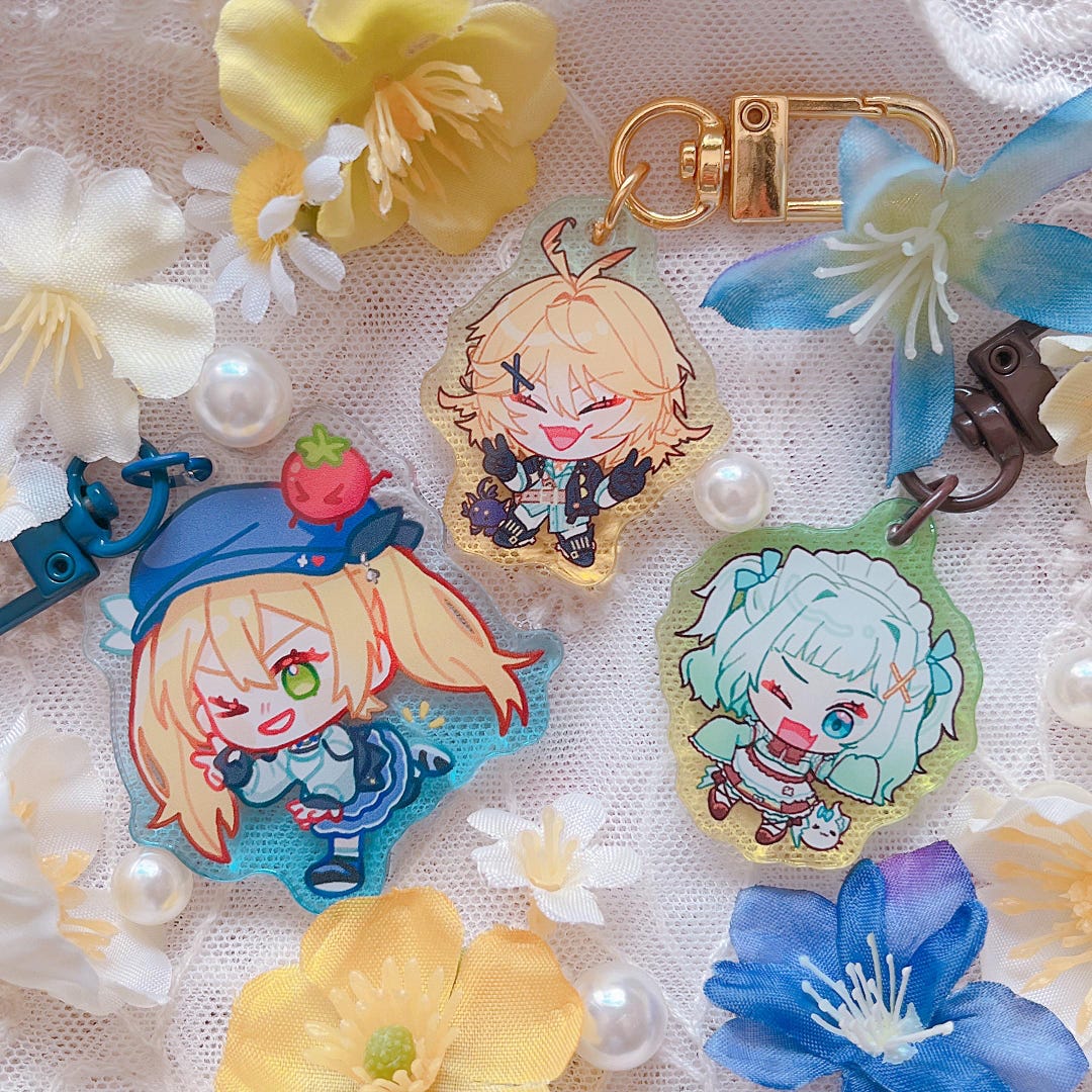 Vtuber Dokibird Maid Mint Acrylic Charms - Etsy