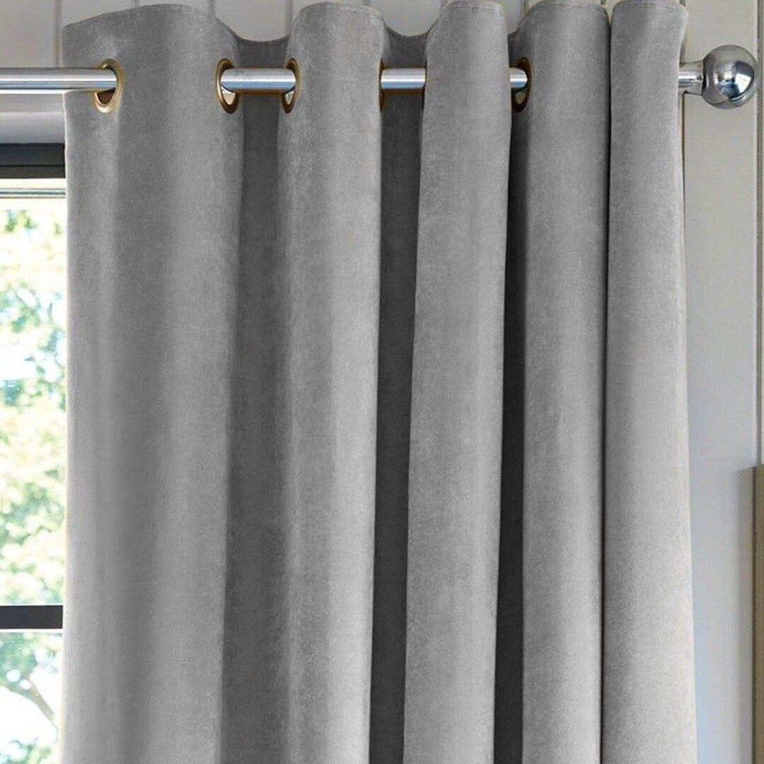 Ready Made Light Grey Velvet Curtains 2xw78''xl89'' - Etsy