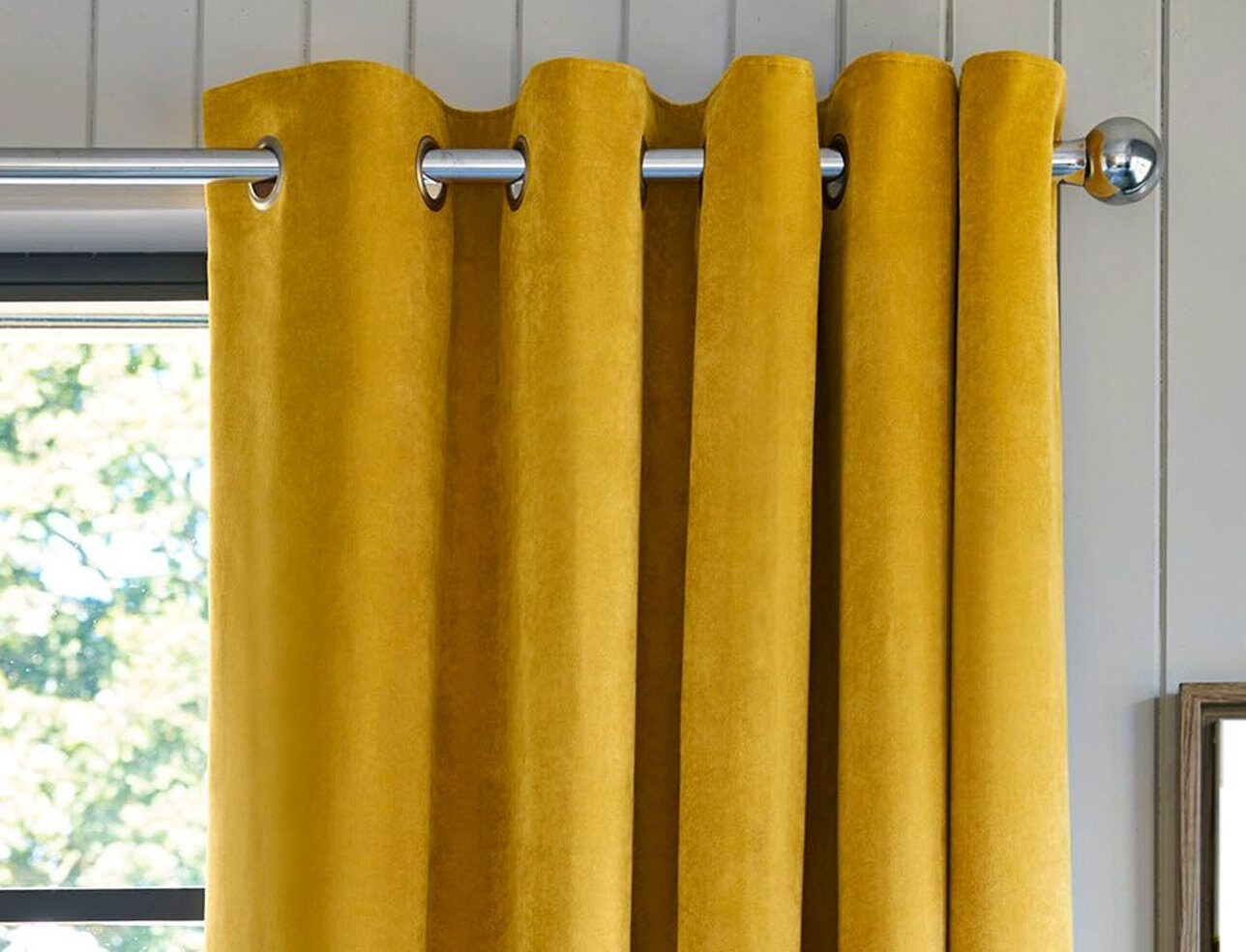 Mustard Velvet Curtains Drapes Custom Grommet Drapes Mustard Golden ...