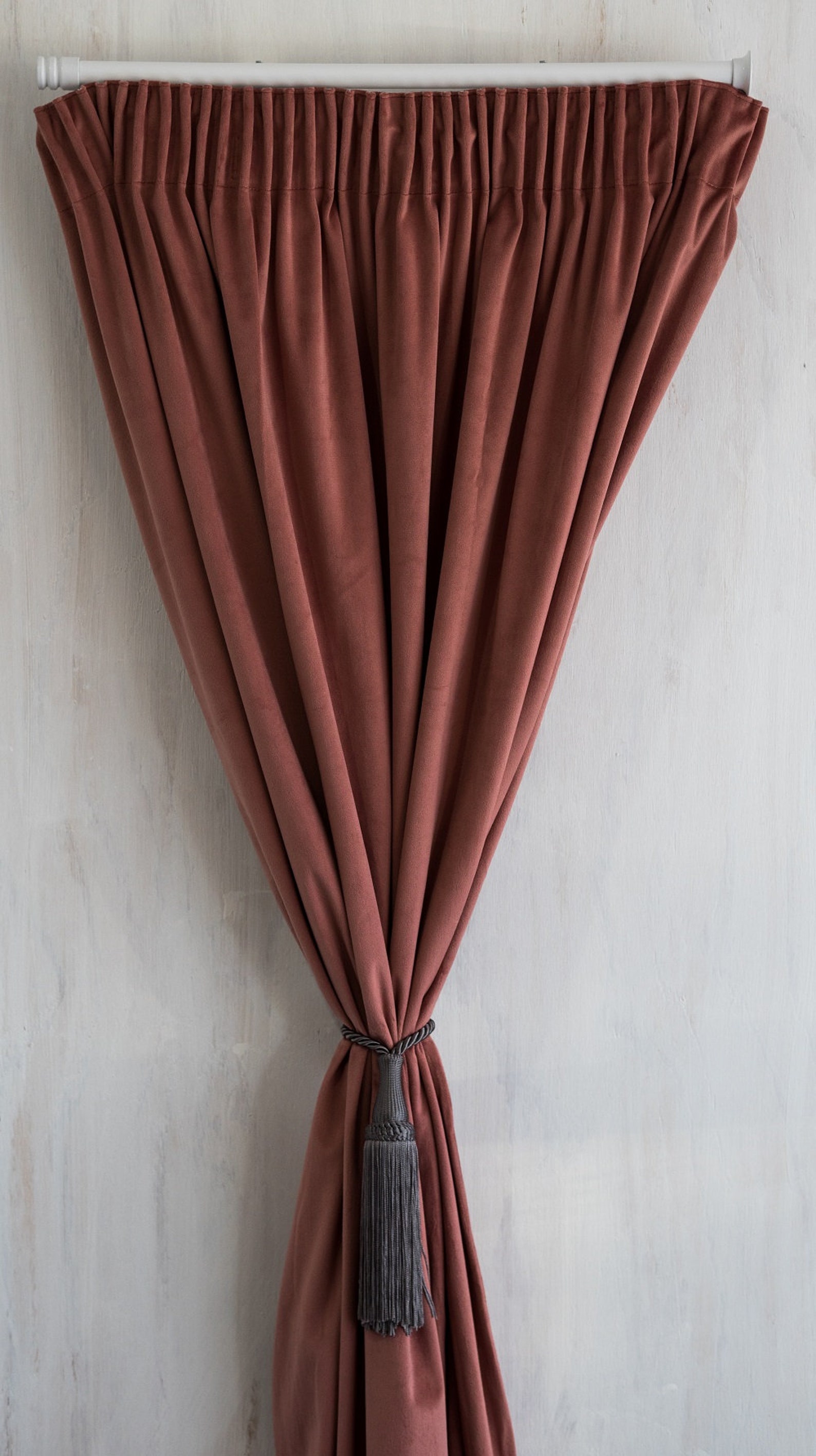 Dusty Rose Pink Velvet Curtains and drapes | Etsy