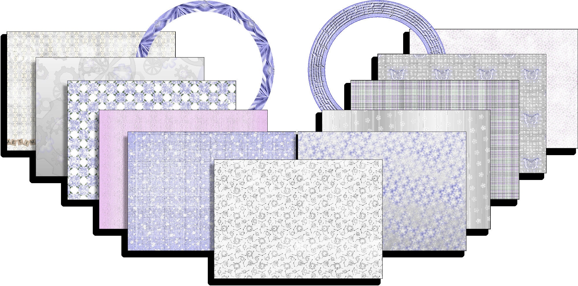 SILVER Luxury of Time Papercraft Kit. 65 Elements. PNG and - Etsy
