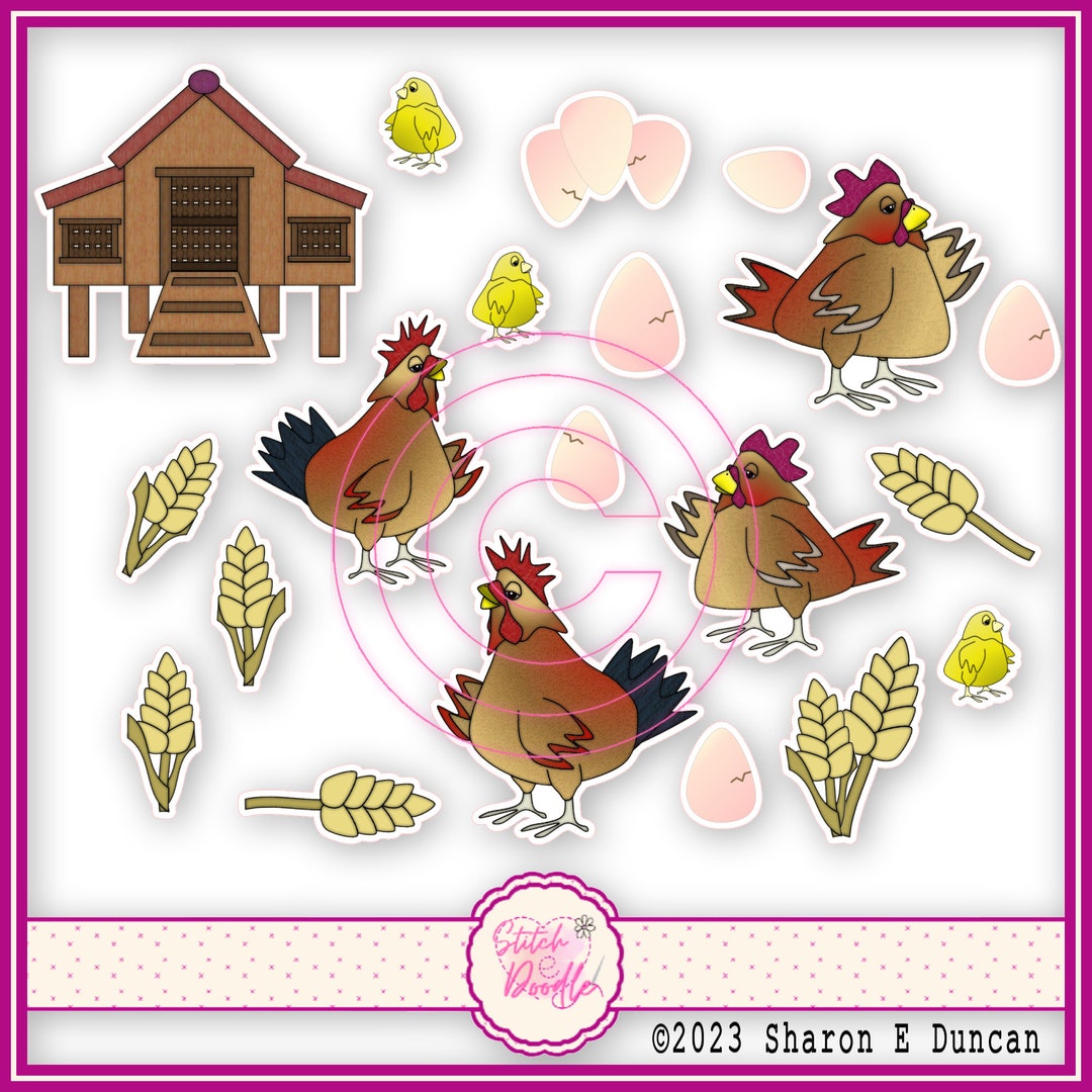 HEN HOUSE Glossy Vinyl Sticker Packs. 19 Stickers per Pack. Cute, Fun ...