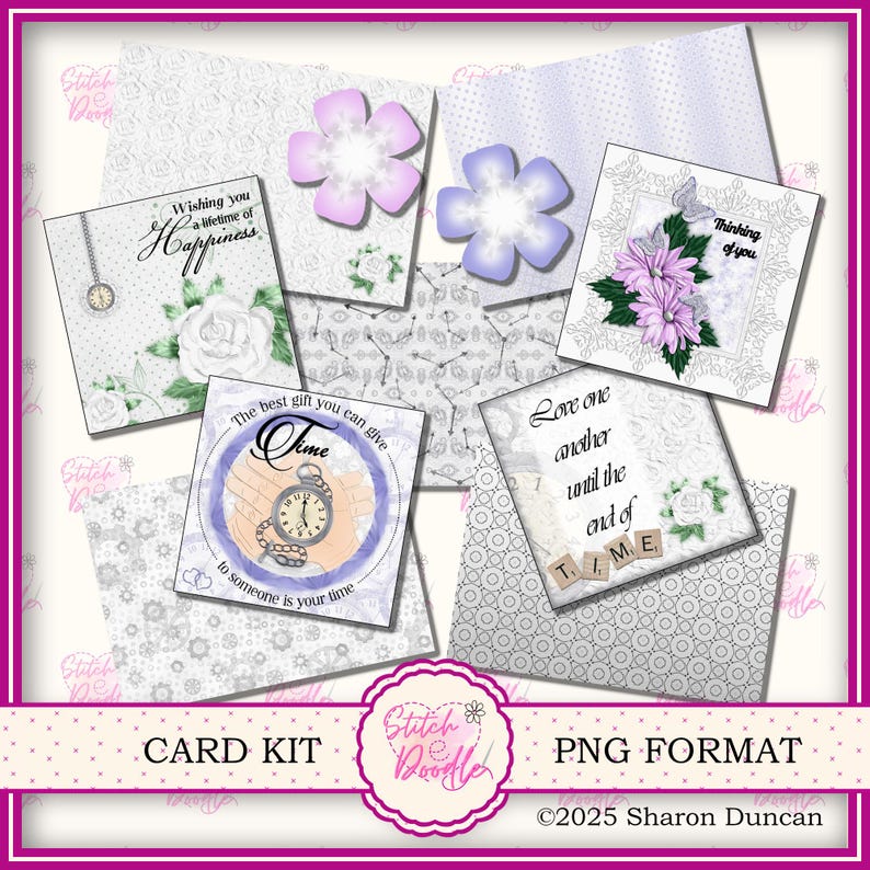 Luxury of Time Silver Papercraft Kit. 43 Piece Kit. Toppers, Papers and ...