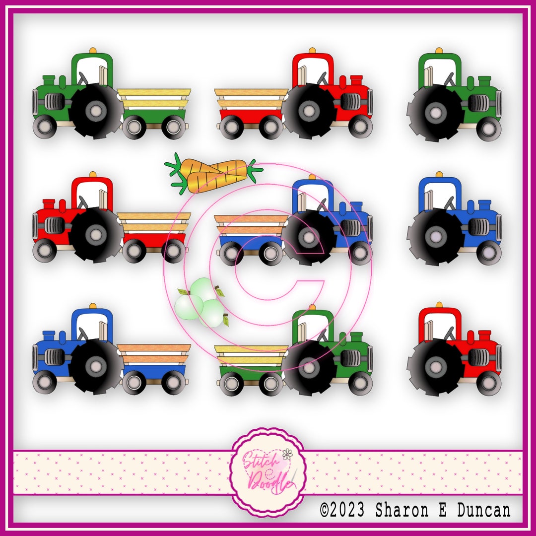 LITTLE TRACTORS Glossy Vinyl Sticker Packs. 11 Stickers per - Etsy