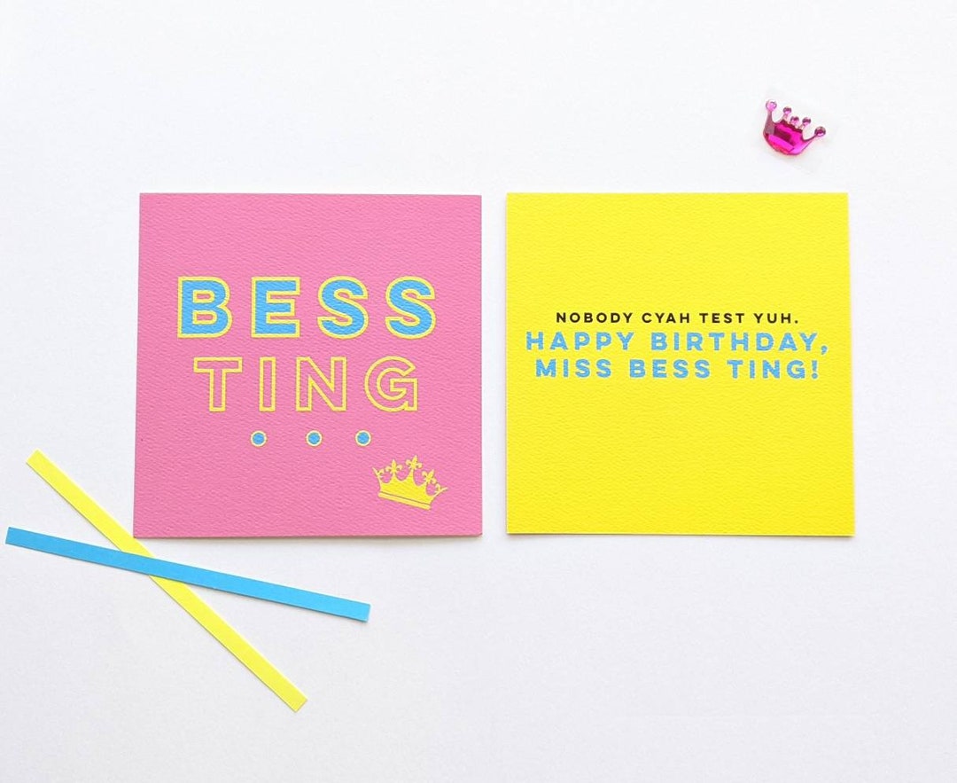 Bess Ting Caribbean Theme Birthday Card flat - Etsy