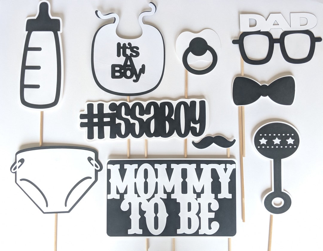 Baby Shower Photo Booth Props set of 10 Color Options Available - Etsy