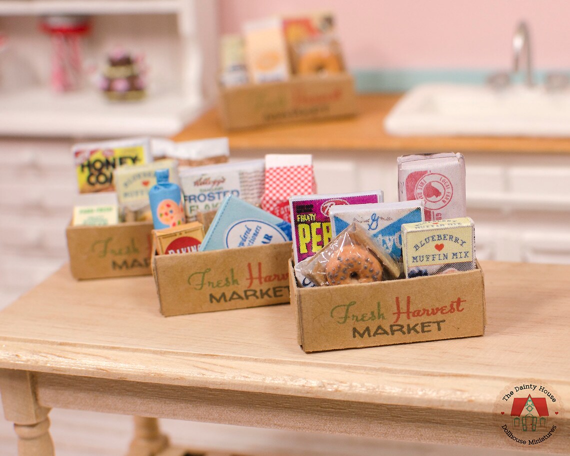1:12 Scale Miniature Box of Groceries 1 RANDOM Box for - Etsy