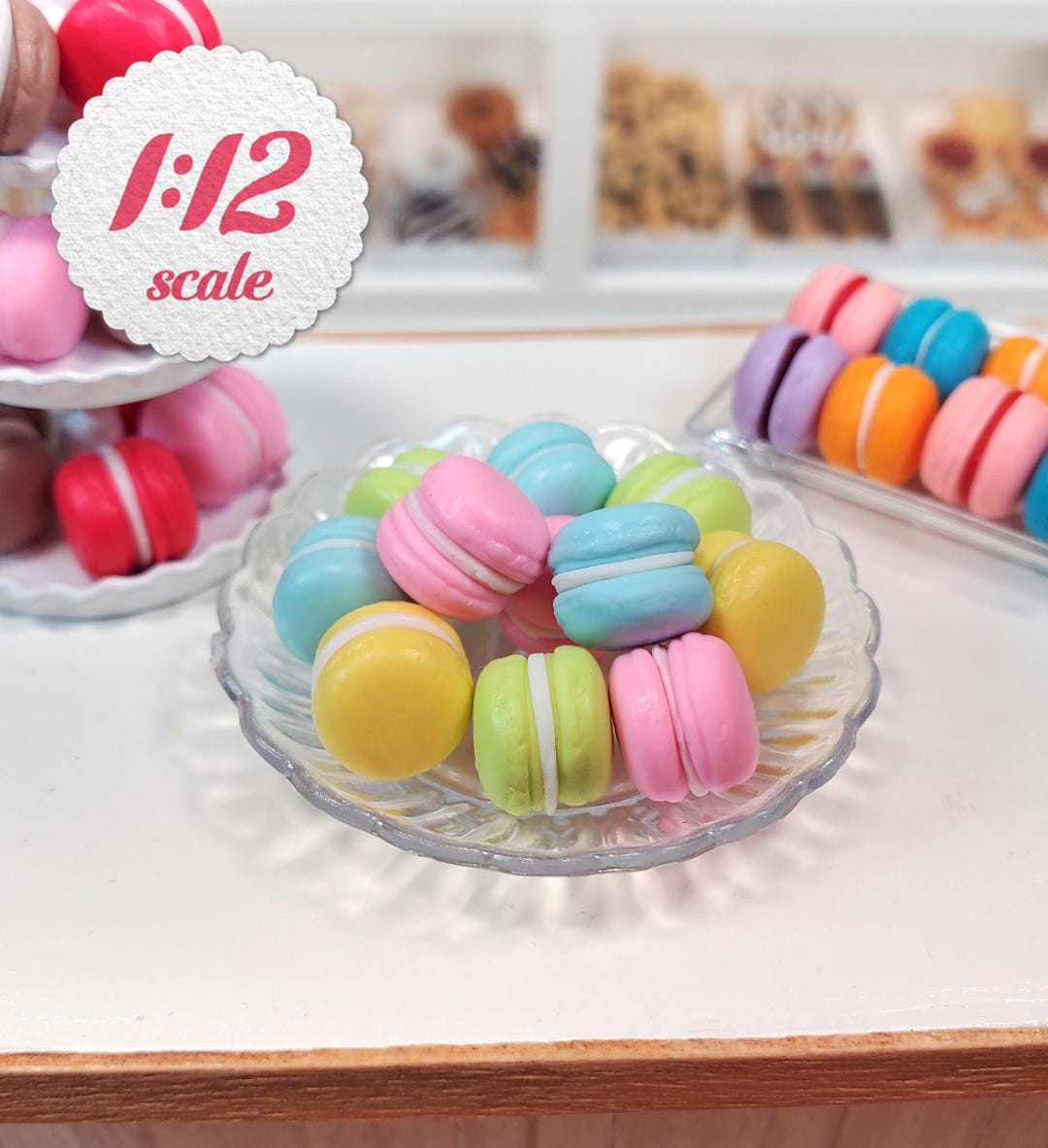 1:12 Miniature Macarons (8pc), Macarons for Dollhouse, Miniature French ...
