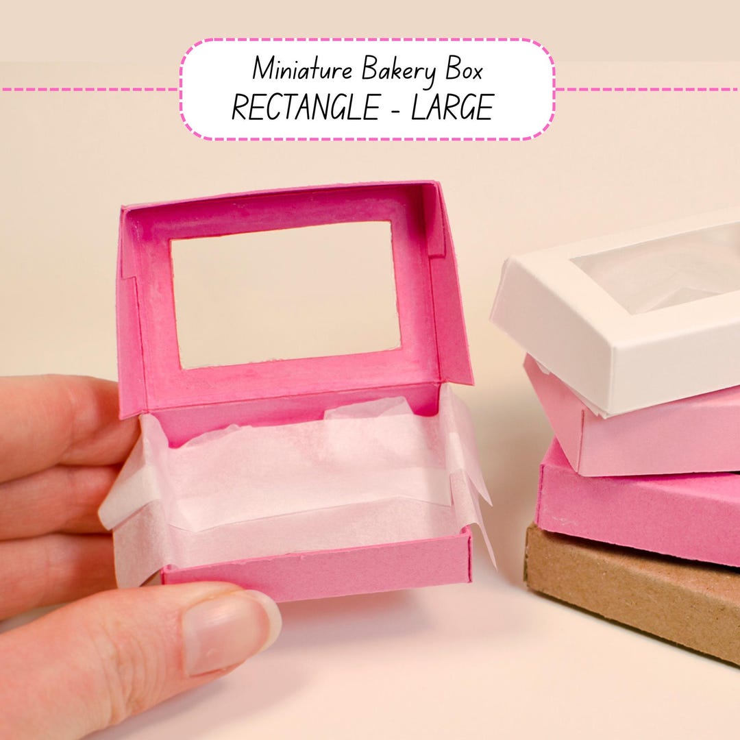 Miniature Windowed Bakery Box - Rectangle Large (1 Pc), for 1:6 Scale ...