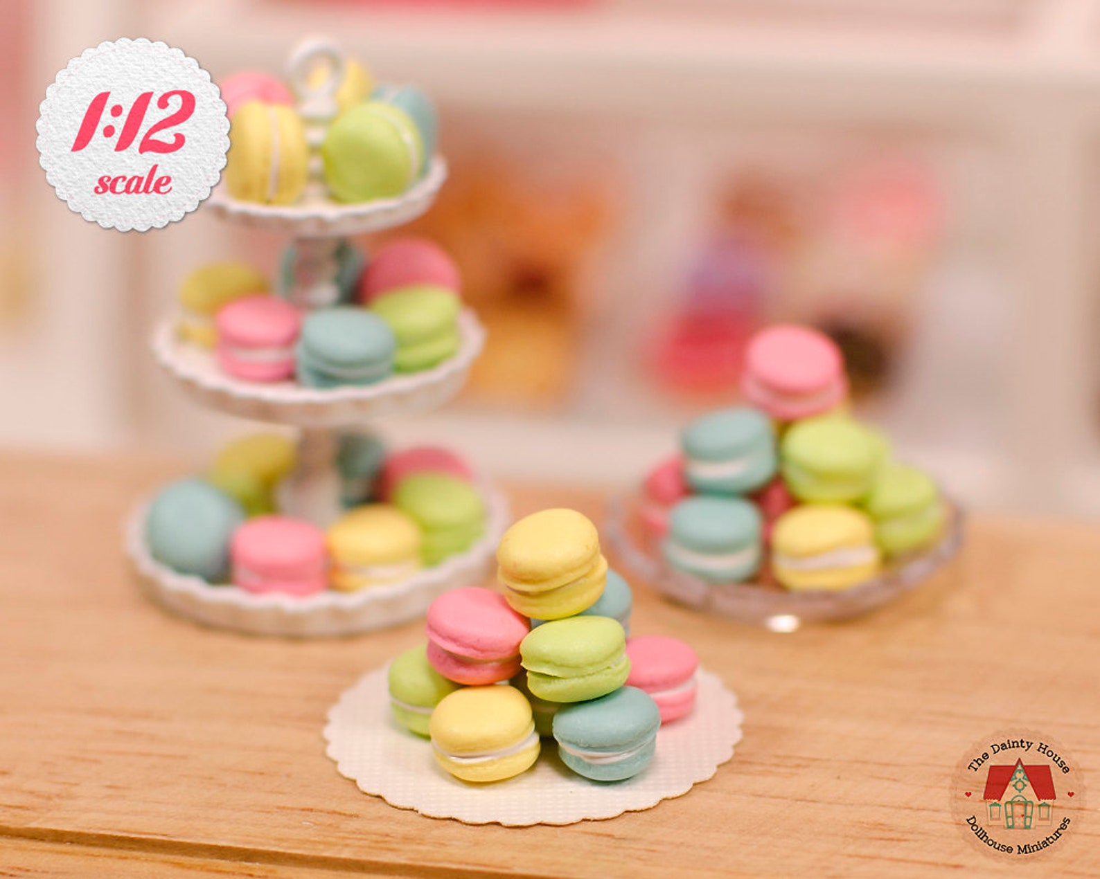 1:12 Miniature Macarons Pastel 8pc Macarons for - Etsy
