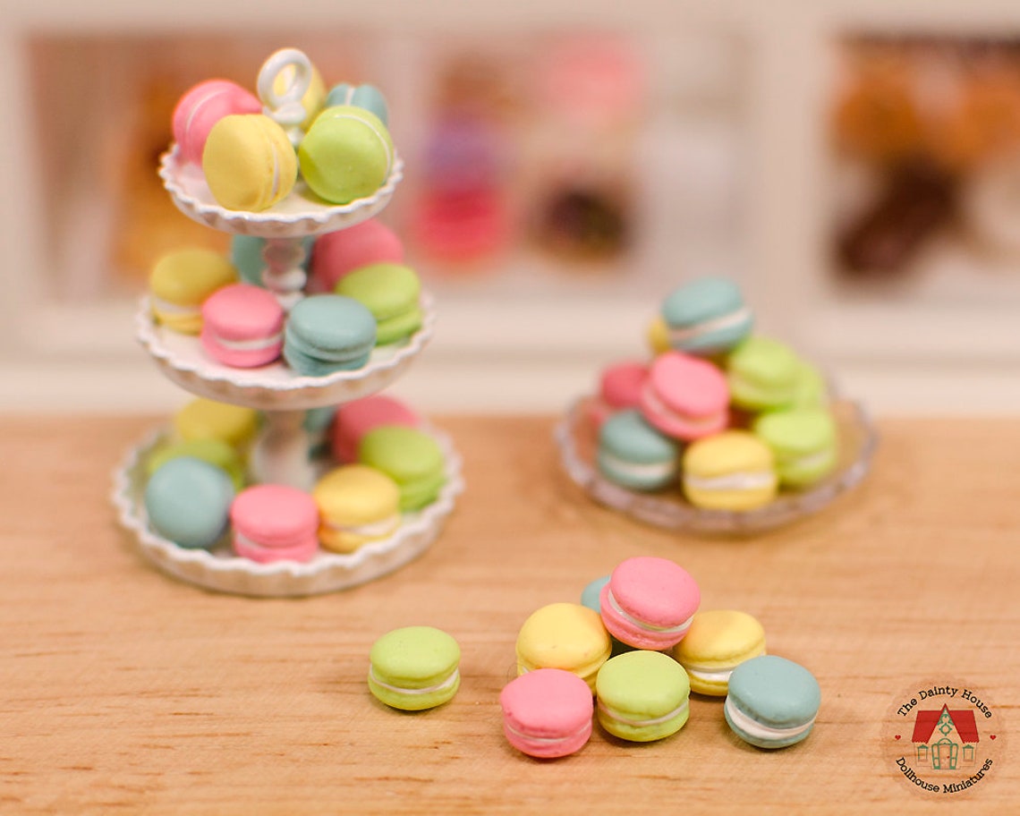1:12 Miniature Macarons Pastel 8pc Macarons for - Etsy