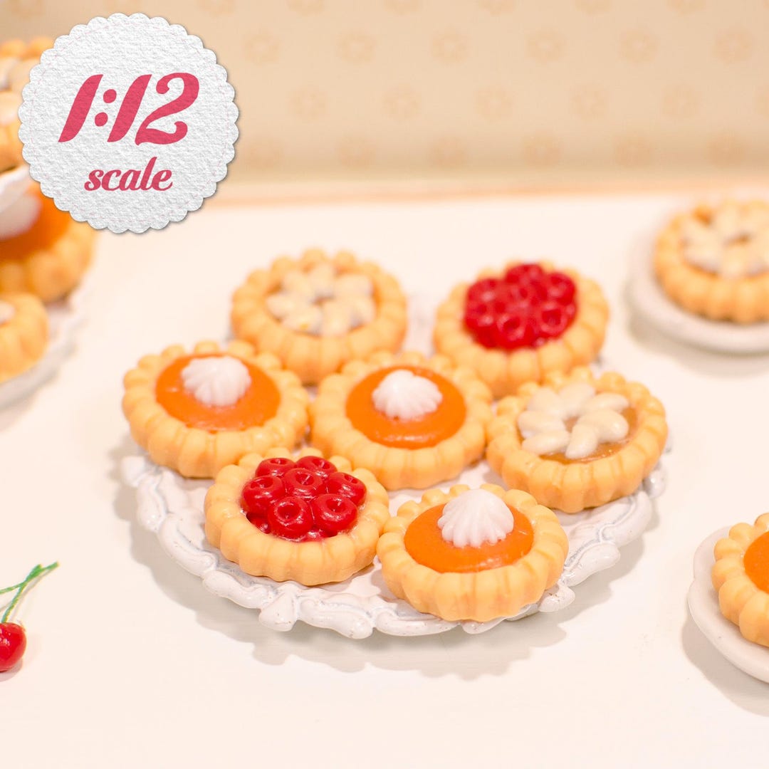 1:12 Miniature Mini Pies - Apple, Cherry & Pumpkin Tarts (3 Pc ...