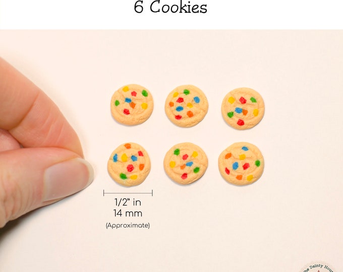 1:6 Miniature M&M Cookies (6 Pc), Cookies, Playscale Dollhouse Food, 1/ ...