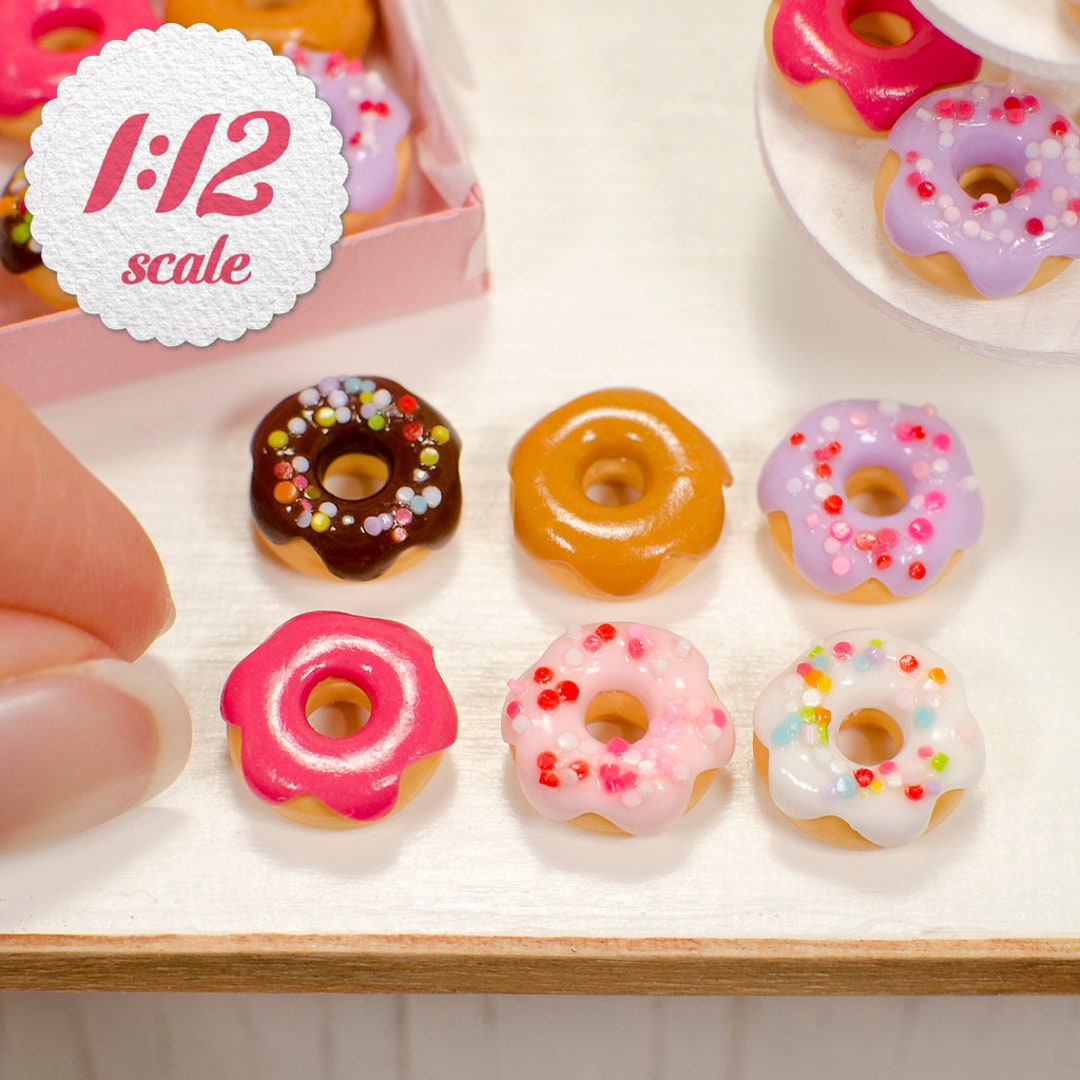 1:12 Miniature Donuts - Colorful Mix (6 Pc), Doughnuts for One Inch ...