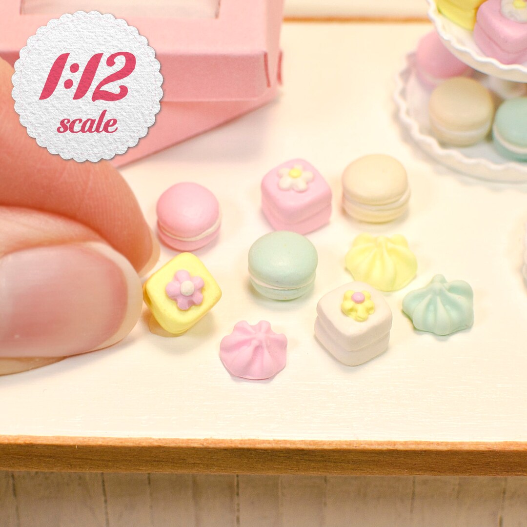 1:12 Miniature Pastry Set - Pastel (12pc), Mini Cakes for One Inch ...