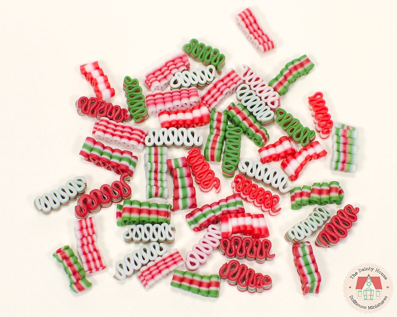 1:12 Miniature Ribbon Candy Red & Green Christmas Mix - Etsy