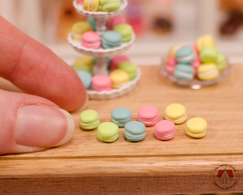 1:12 Miniature Macarons Pastel 8pc Macarons for - Etsy