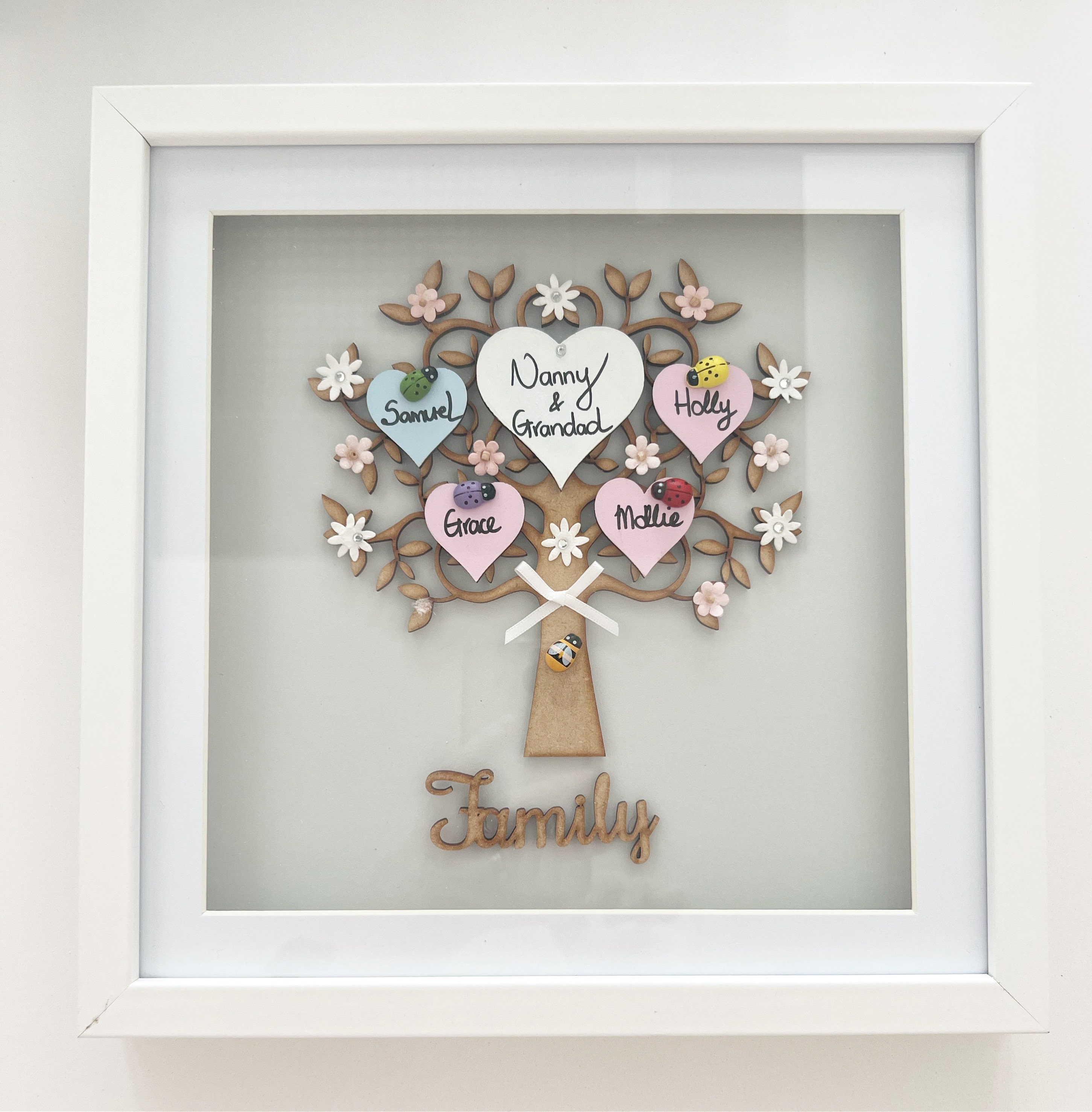 Family Tree Frame Birthday Grandparents Nan Grandad Wedding Anniversary ...