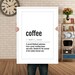 COFFEE Definition Beverage Poster Printable Wall Art Lover Gift Funny ...