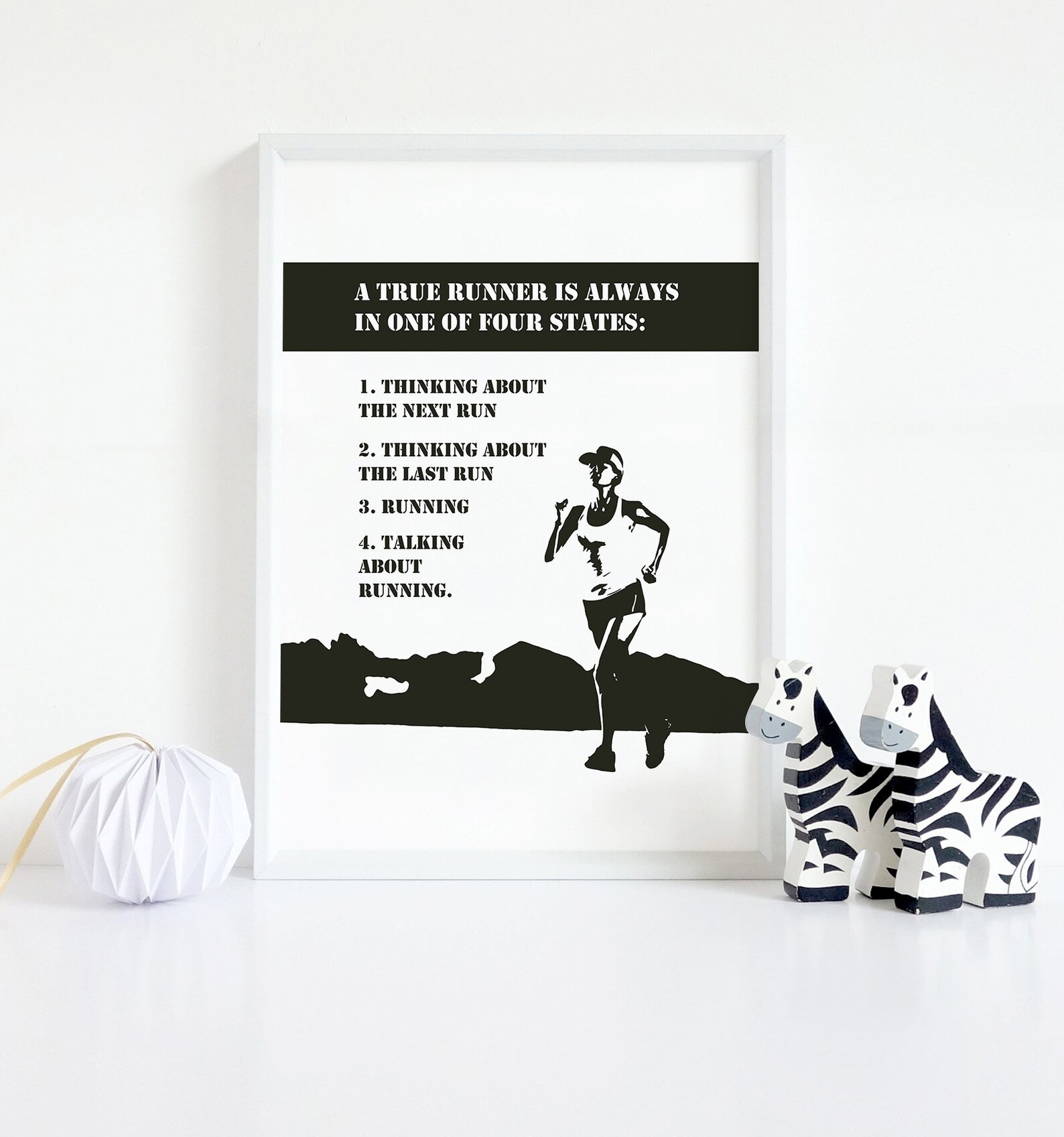 Runner Wall Art Gift Idea, Marathon Runner Printable Poster Artwork ...