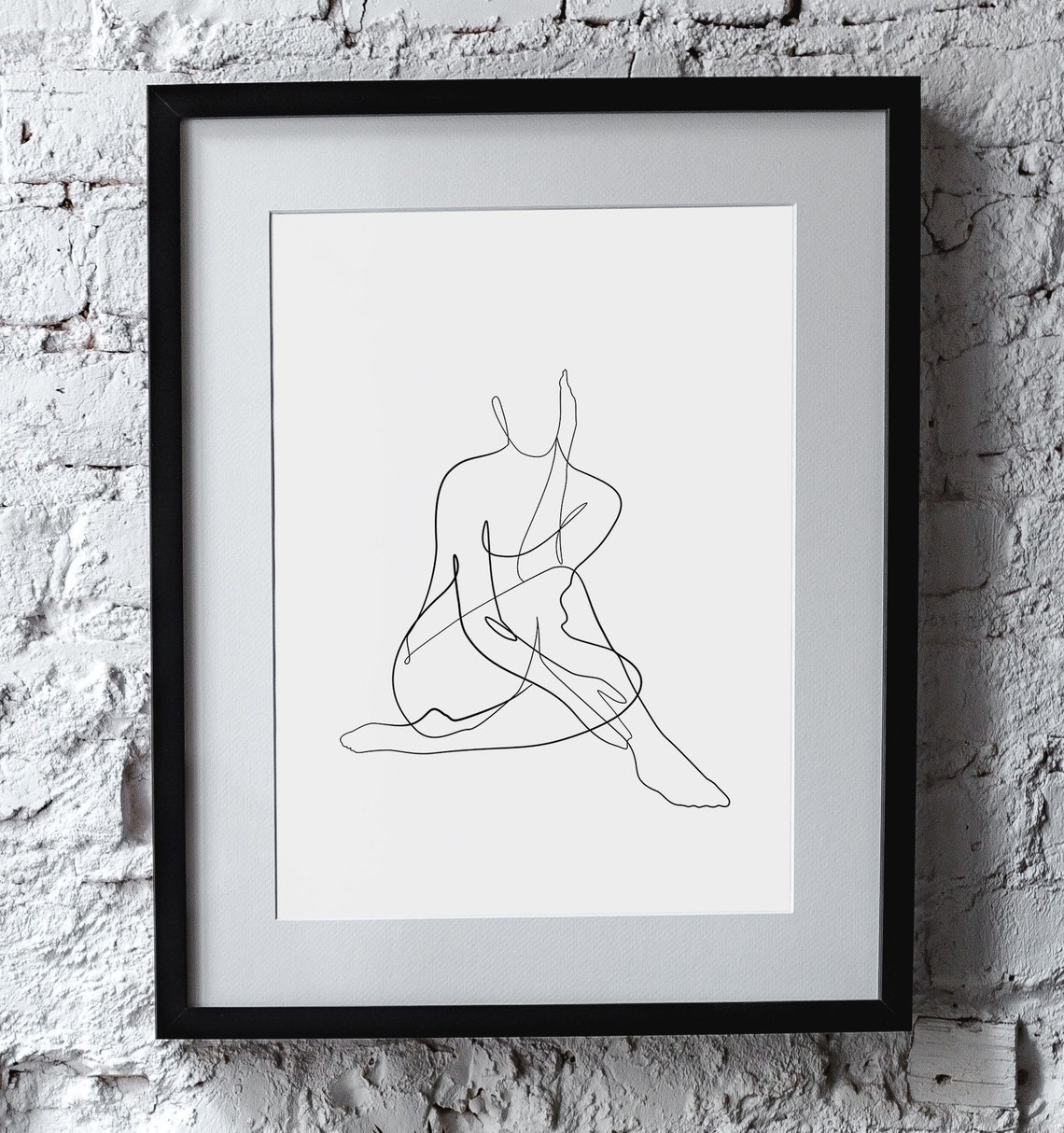 Female Figure Art, Curvy Woman Line Art Print, Feminine Line Drawing ...