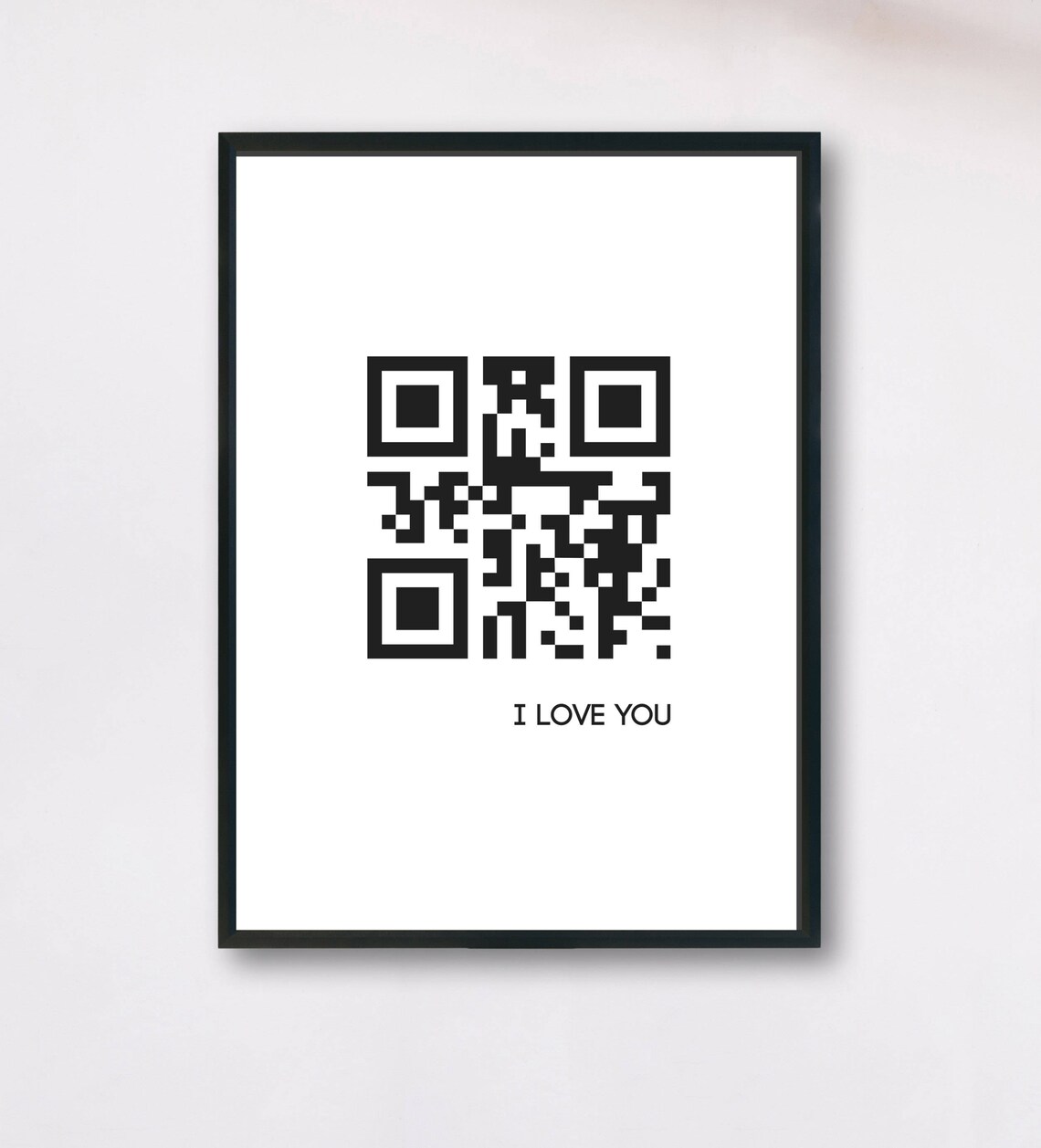 I Love You QR Code, I Love You Print, Romantic Quote Print, Wedding ...