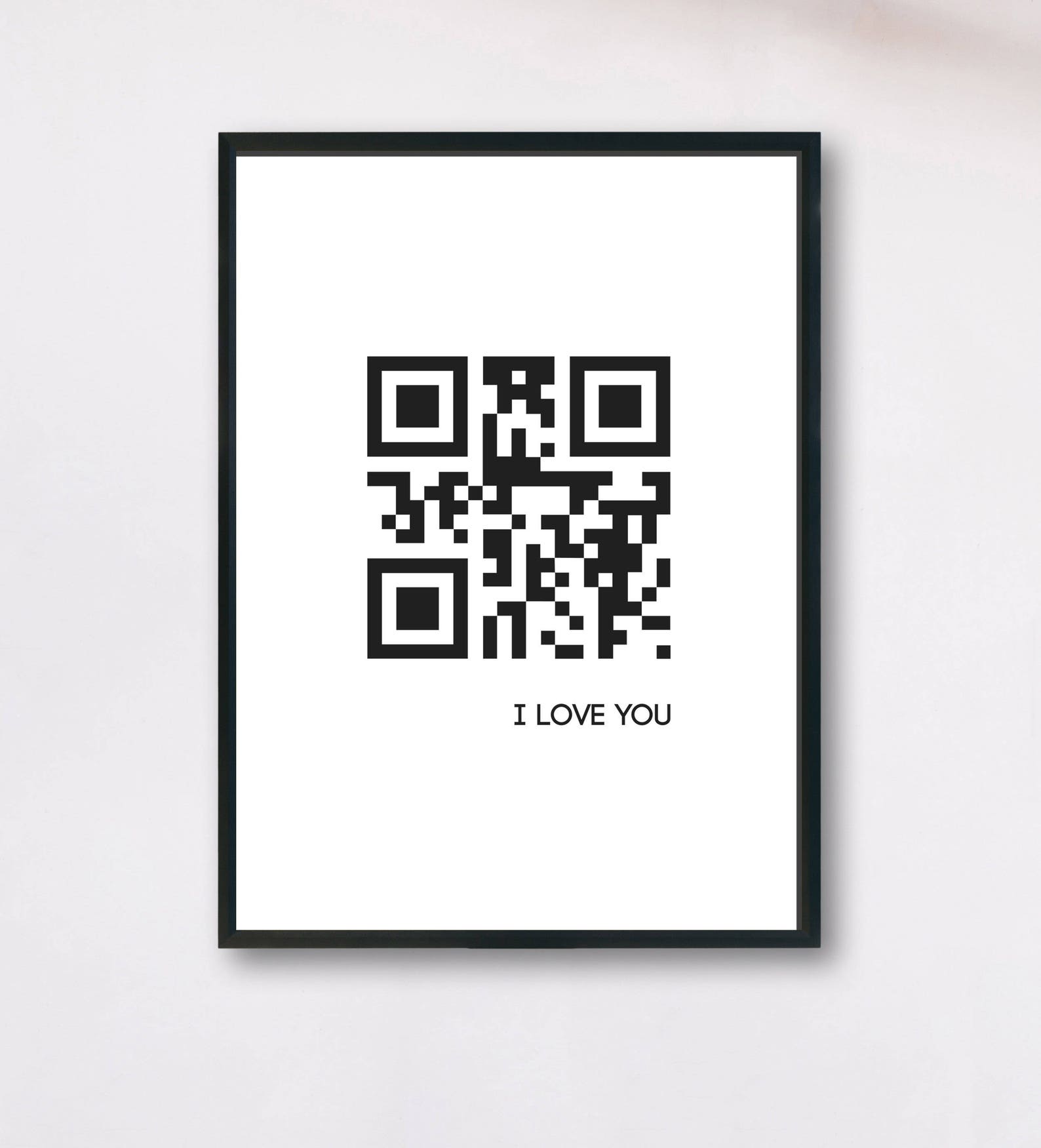 I Love You QR Code, I Love You Print, Romantic Quote Print, Wedding ...