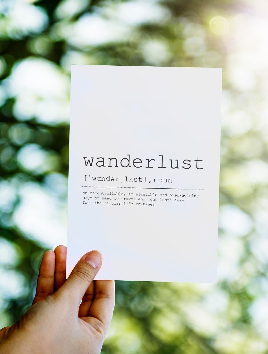 Wanderlust Definition Print Decor Printable Wall Art Minimalist ...