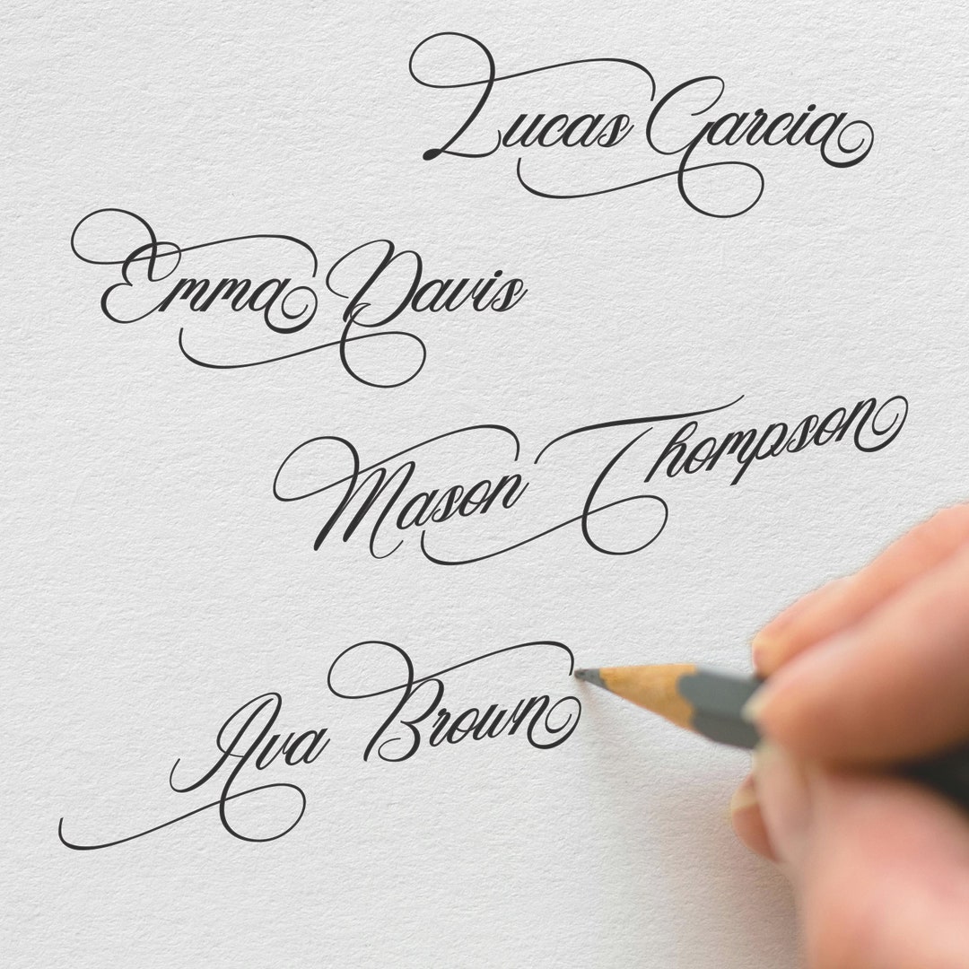 Firma de estilo manuscrita personalizada, signo de escritura ...