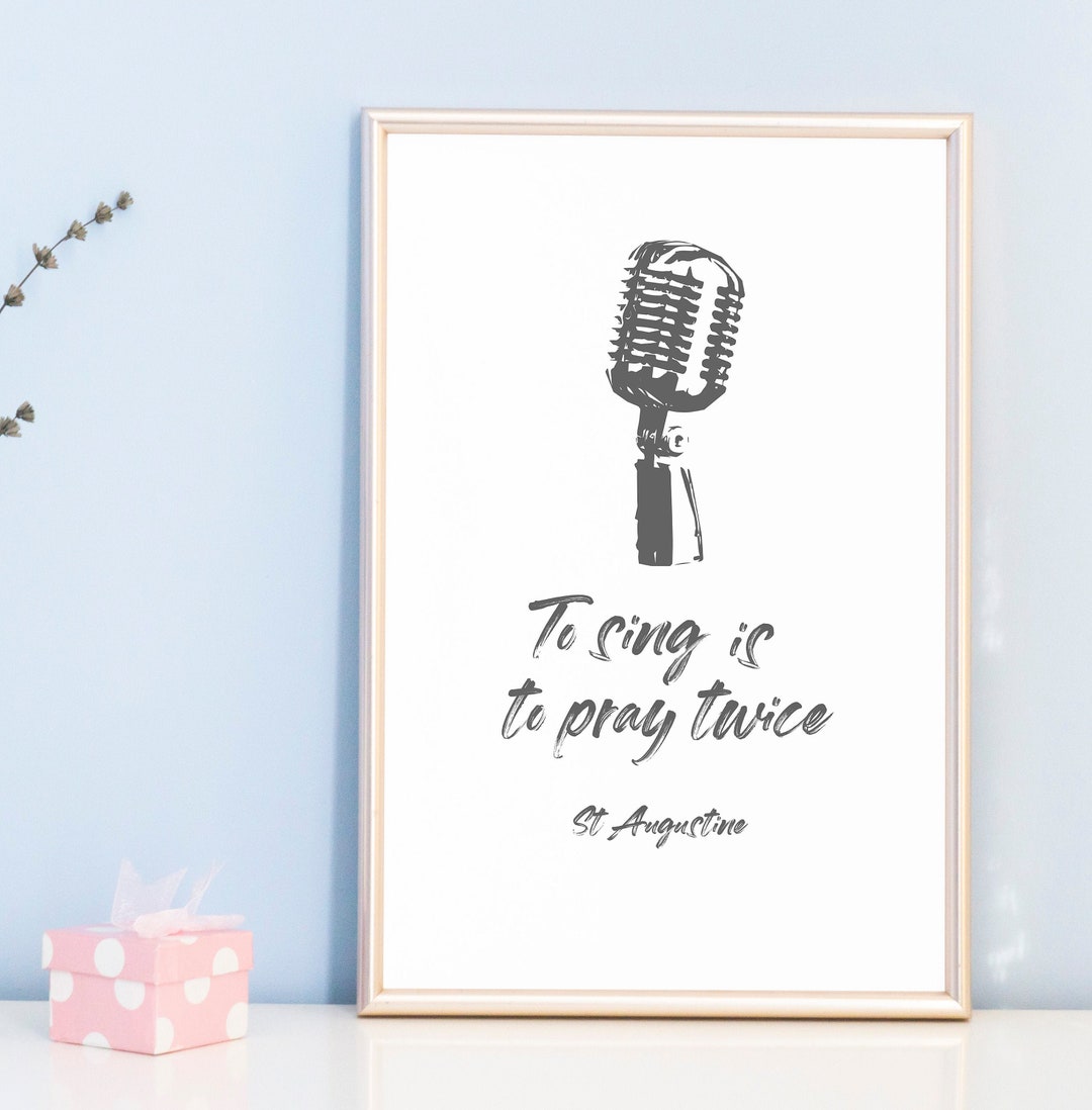 St Augustine Music Quote, Printable Wall Art Decor, Gift Idea for ...
