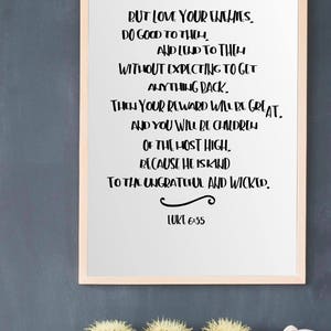 Luke 6:35 Bible Verse Printable Wall Artwork Decor, Printable Scripture ...