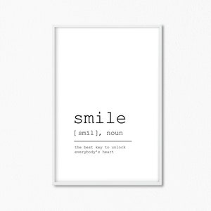 Smile Definition Printable Nursery Art Printable Definition Word ...