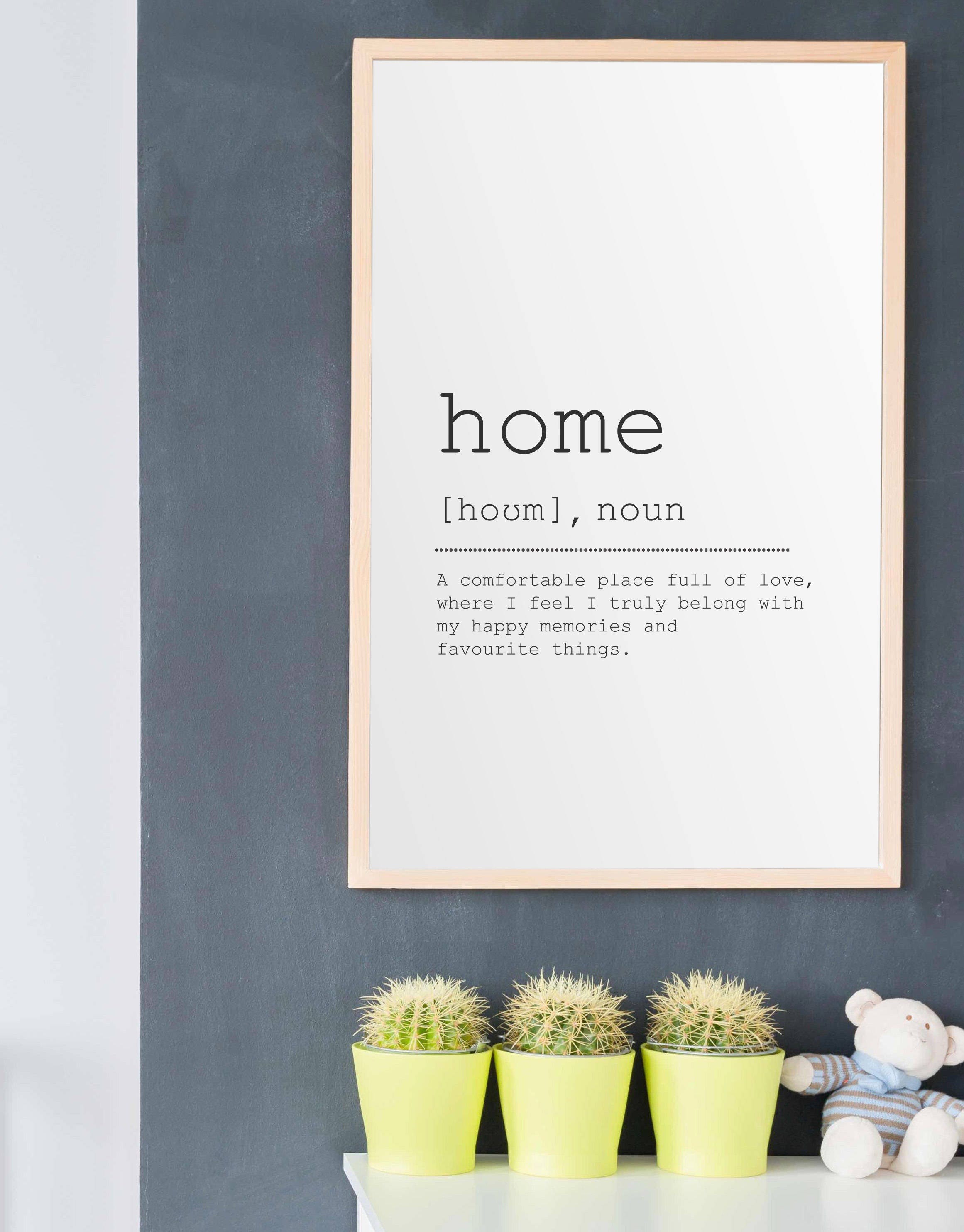 Modern Minimalist Poster Home Definition Printable Wall Art - Etsy