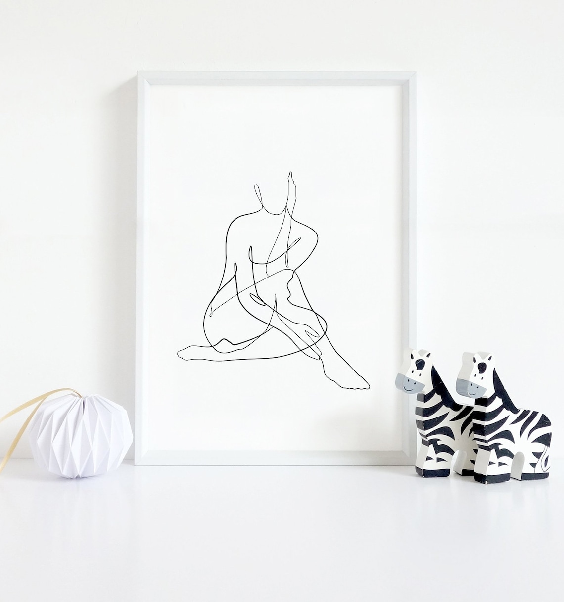 Female Figure Art, Curvy Woman Line Art Print, Feminine Line Drawing ...