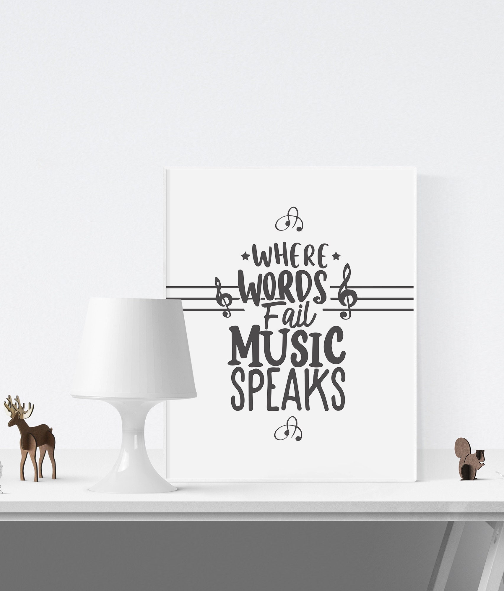 Music Lovers Printable Gift, Music Quote Poster, Where Words Fail Music ...