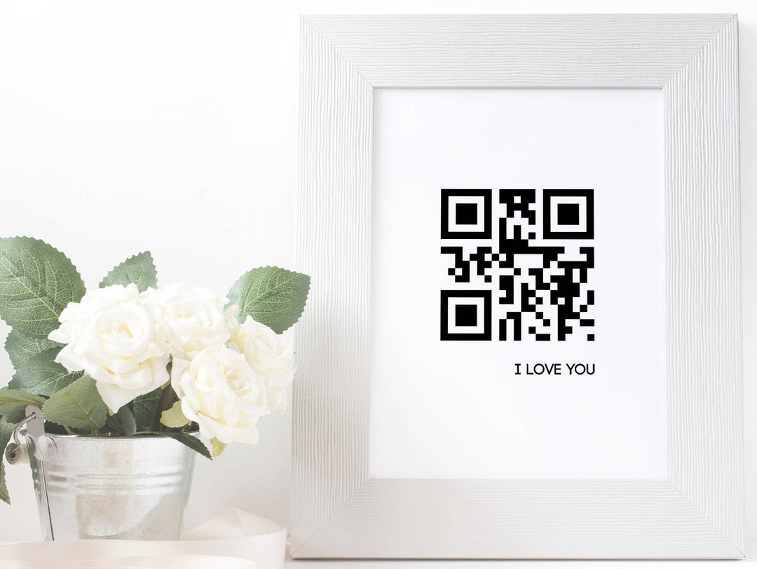 I Love You QR Code, I Love You Print, Romantic Quote Print, Wedding ...