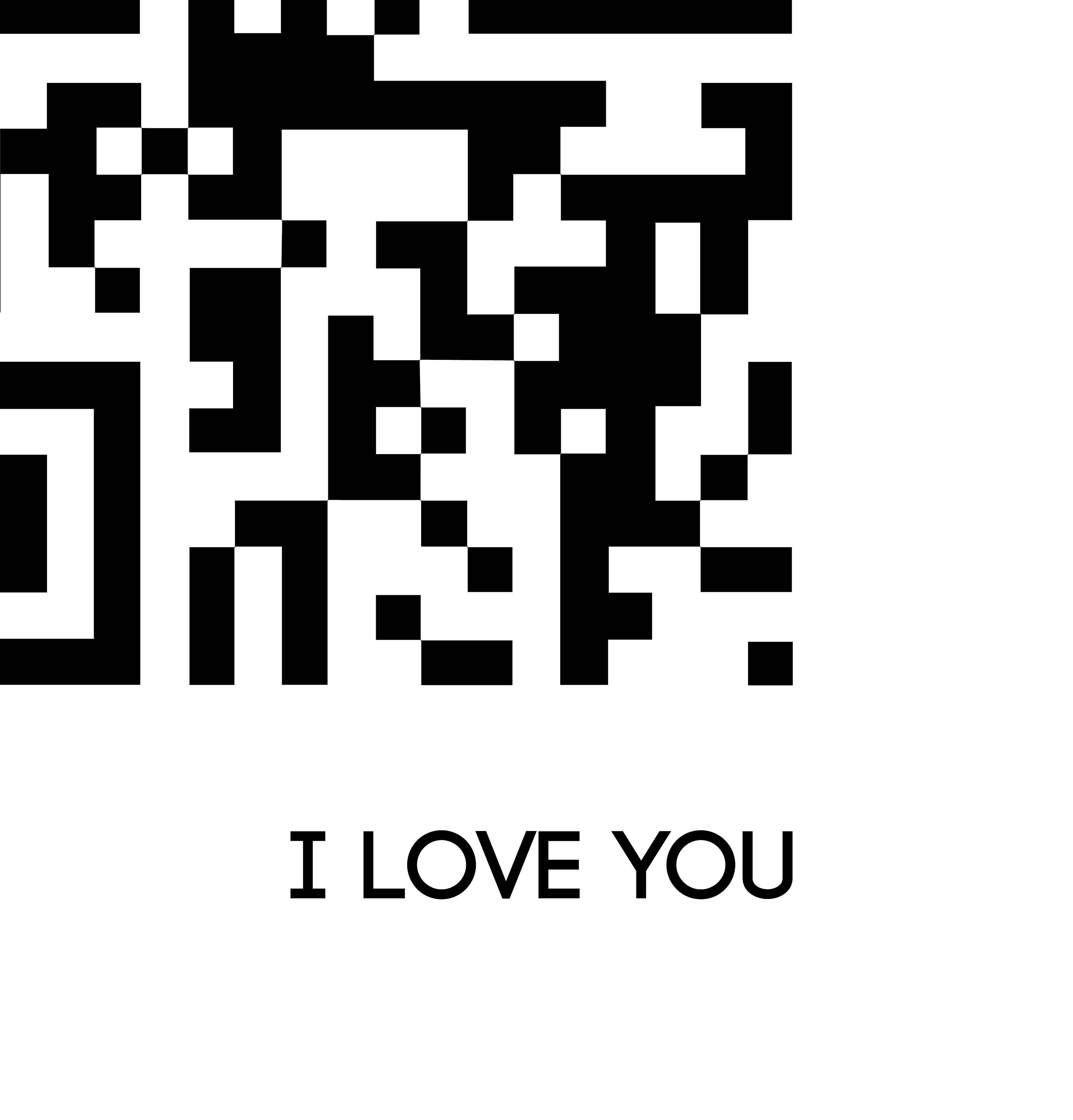 Ich liebe dich QR-Code, ich liebe dich drucken, romantisches Zitat ...